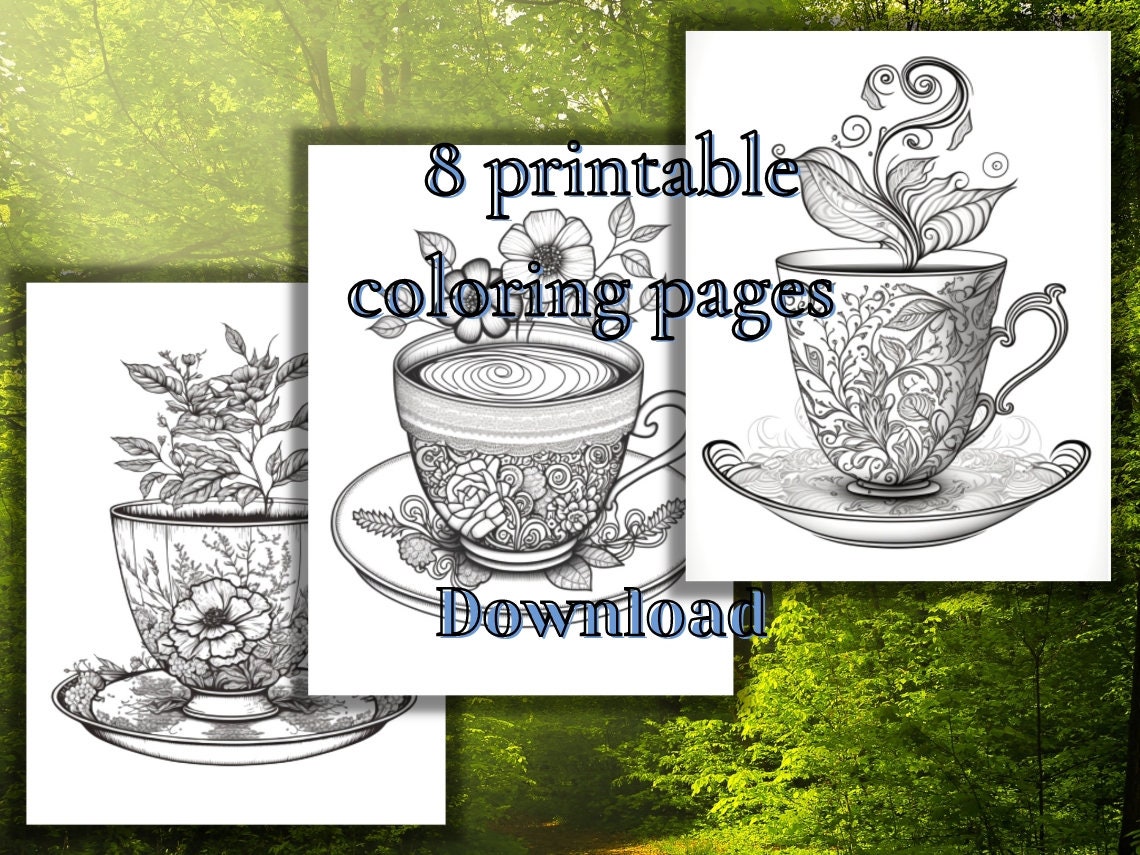 Free Tea Cup Coloring Pages