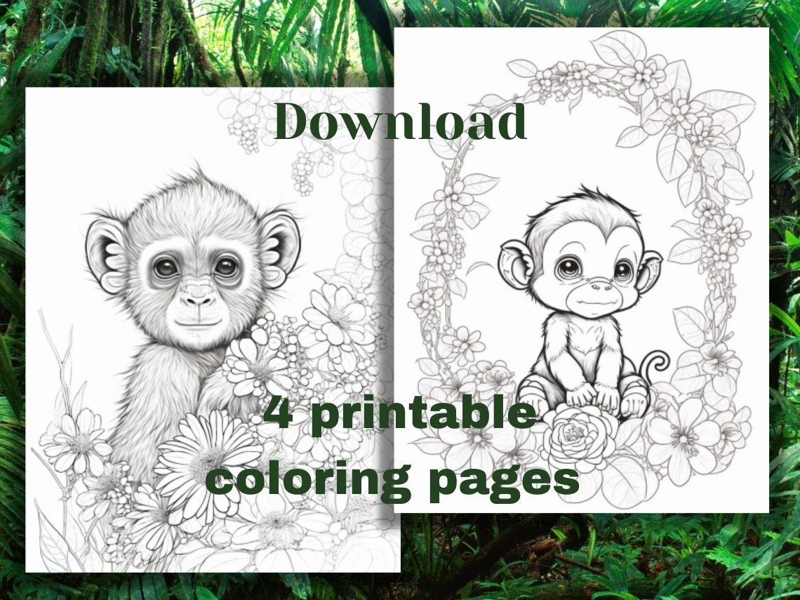 Cute Coloring Pages Of Baby Monkeys