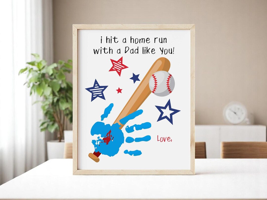 Baseball Dad Handprint Gift – Personalized Father's Day Keepsake From ...