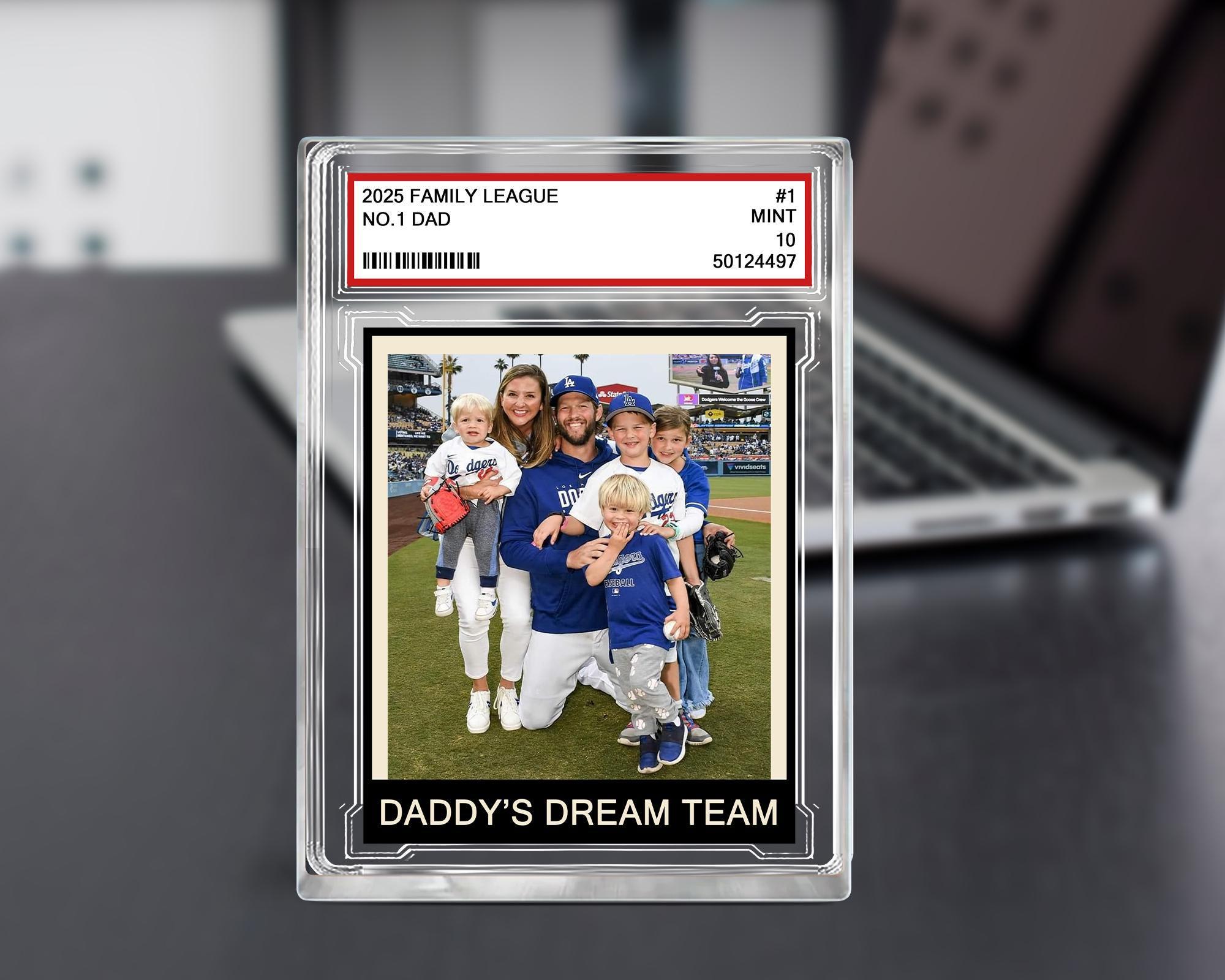 Custom Daddy's Dream Team Photo Card, Personalized Acrylic Sports Card ...