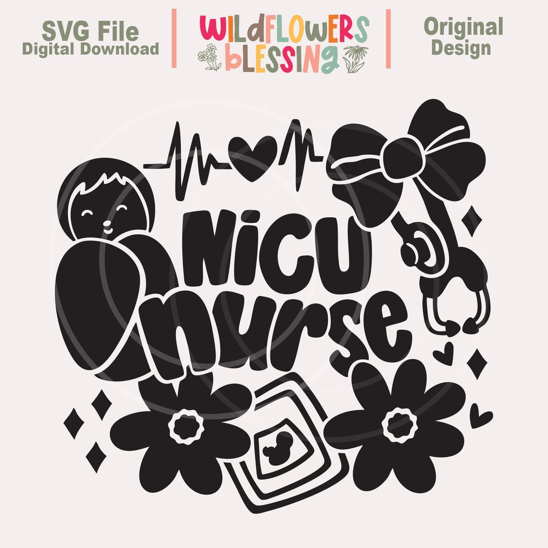 Nicu Nurse SVG File for Cricut or Engraving Laser Machine, Digital ...
