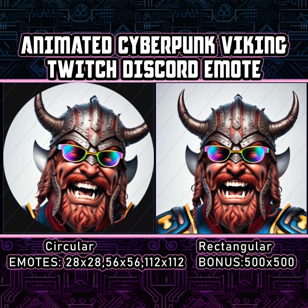 Animated Laughing Out Loud Cyberpunk Viking Twitch, Discord Emote ...