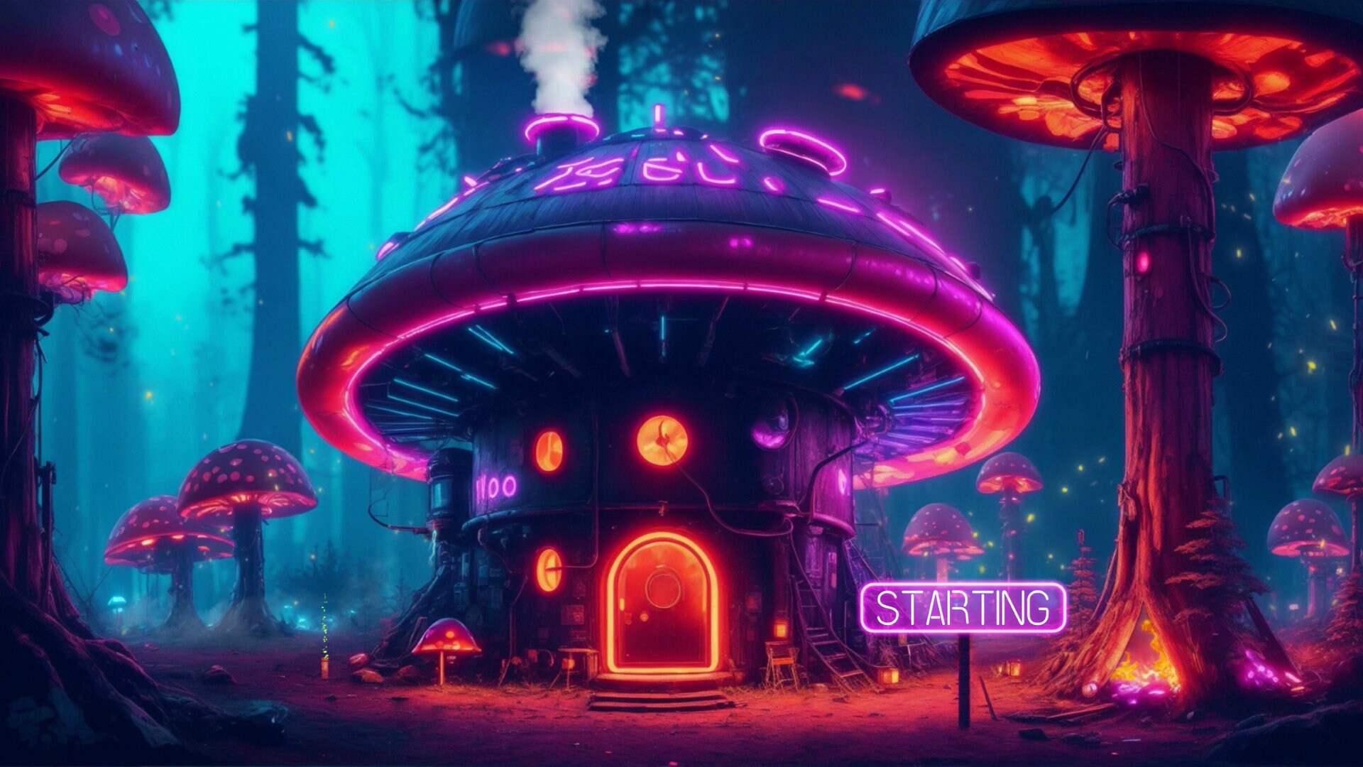 Cyberpunk Mushroom House in the Woods - Animated Vtuber Twitch ...