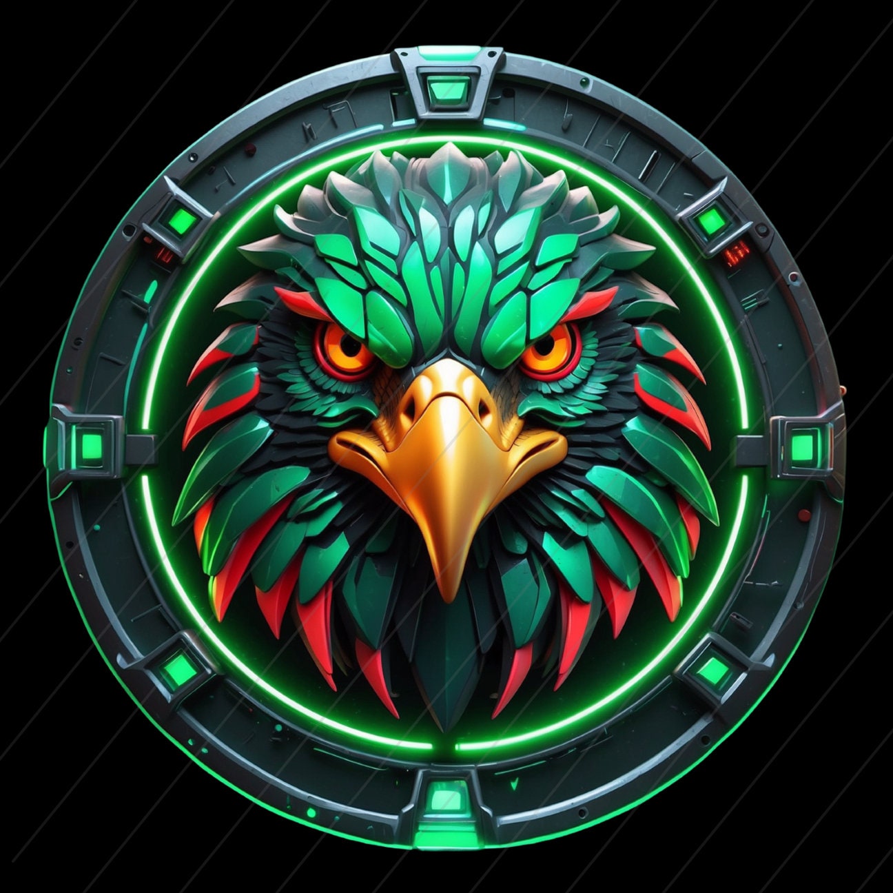 Cyberpunk Angry Eagle Twitch Kick Sub Bit Badges 4 Streamers,vtubers ...