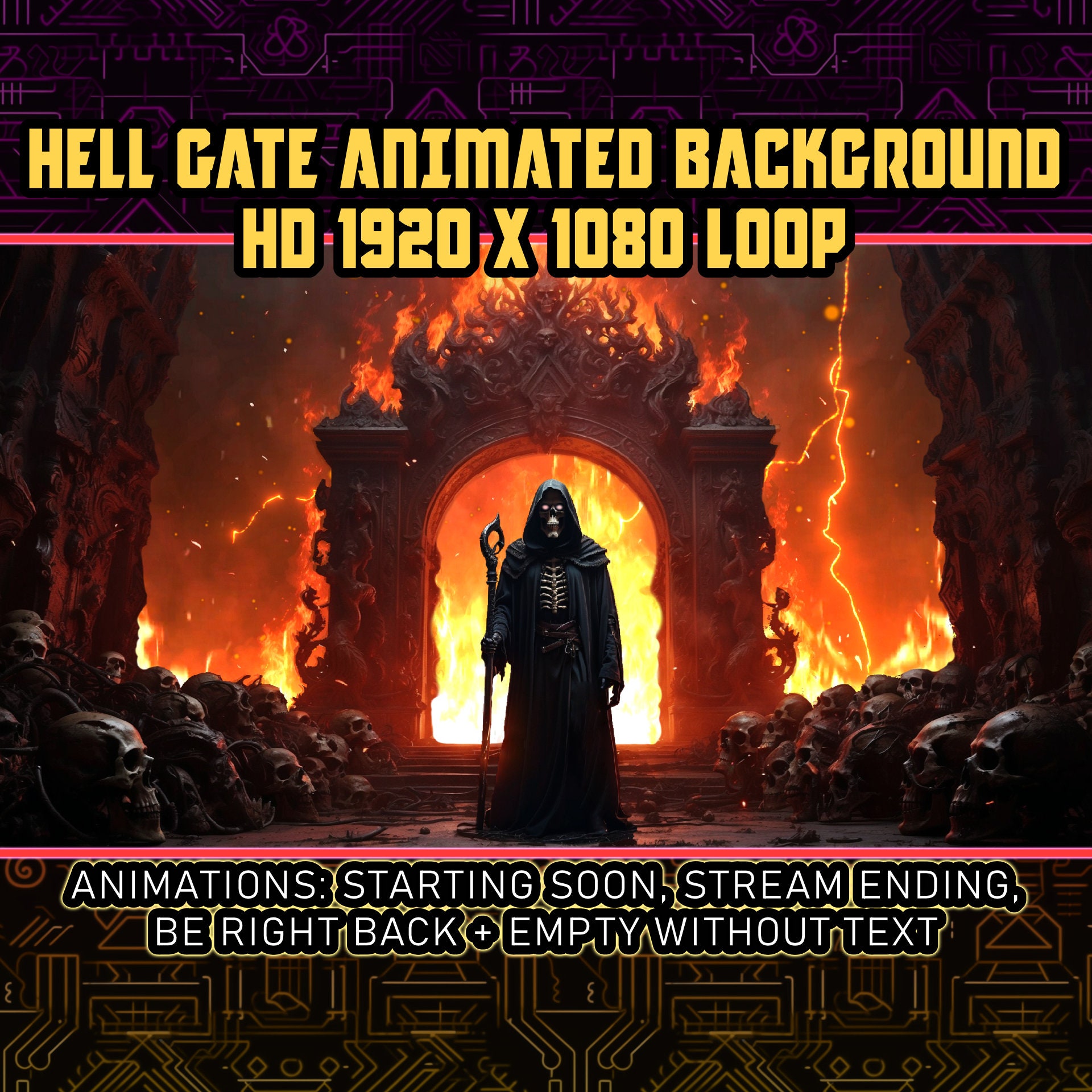 Grim Reaper Hell Gate Animated Virtual Background Vtuber Twitch ...