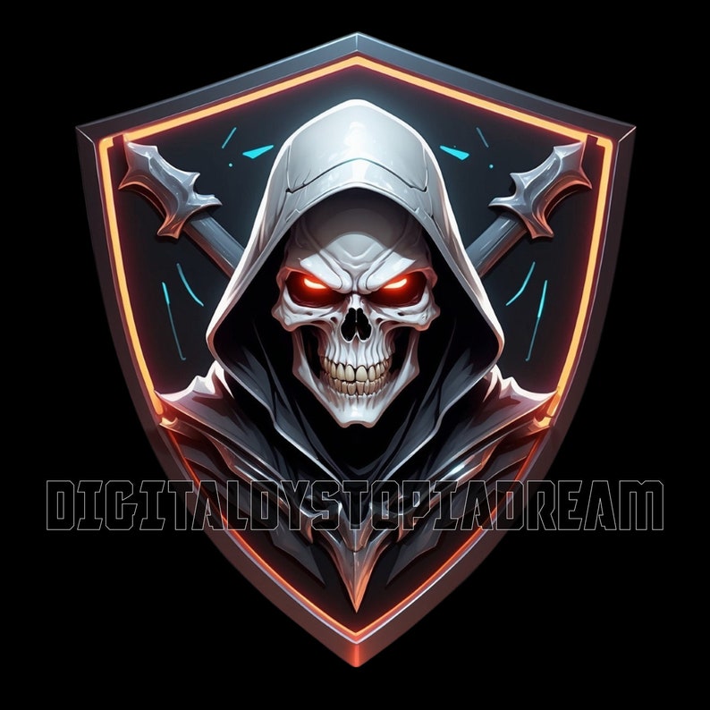 Cyberpunk Grim Reaper Shields Twitch Sub/bit Badges for Streamers ...