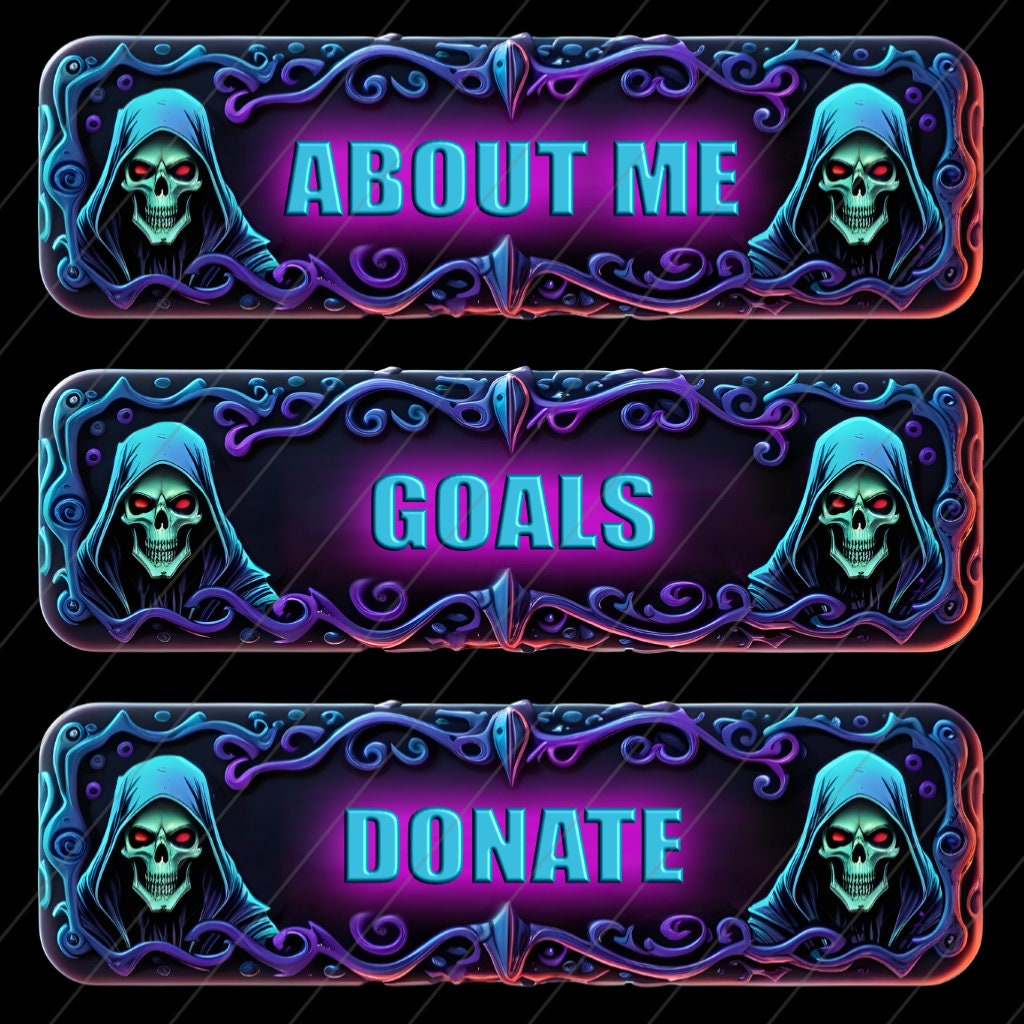 Dystopian Grim Reaper Twitch Panels,40 Transparent PNG,3 Sizes (320x100 ...