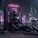 Cyberpunk Cyborg Graveyard Virtual Background Vtuber Twitch Streaming ...