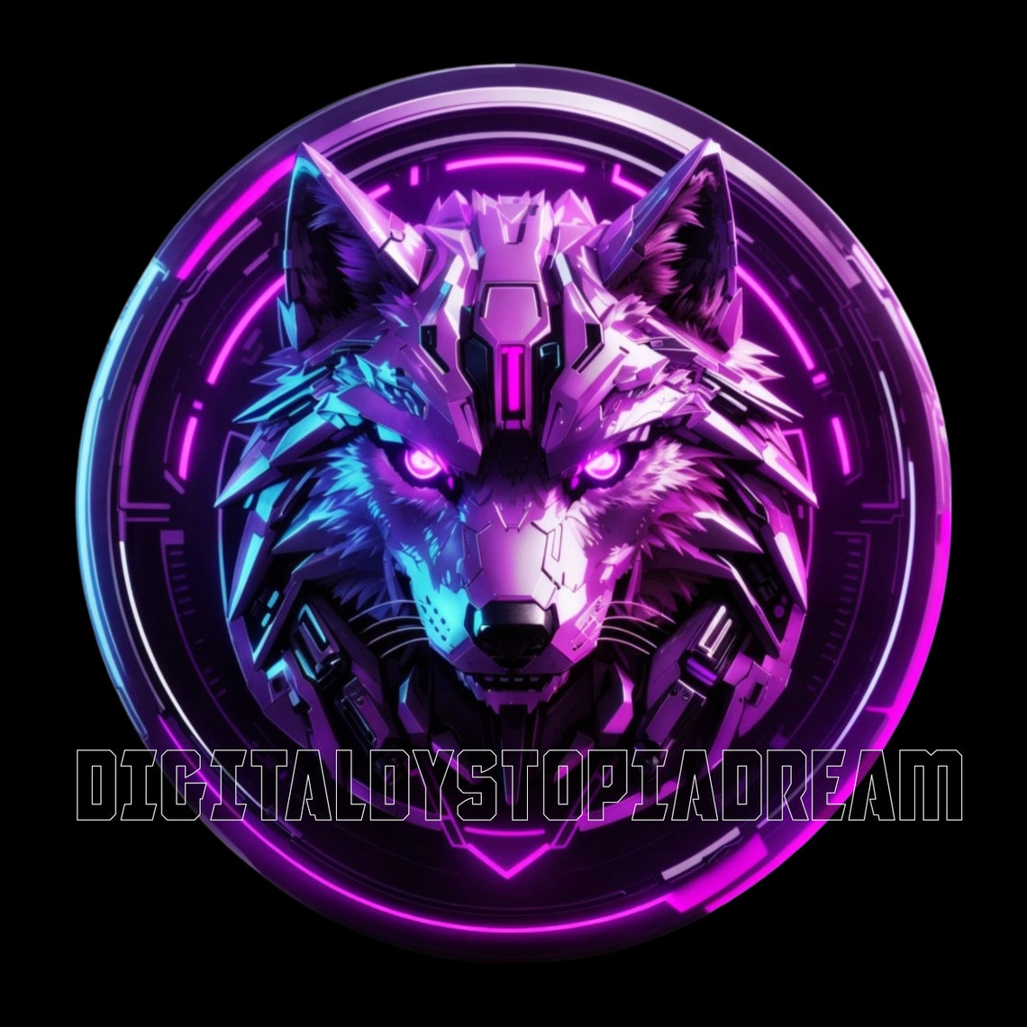 Cyberpunk Wolves Twitch Kick Sub Bit Badges for Streamers, Vtuber ,animal Lovers 32 Transparent ...
