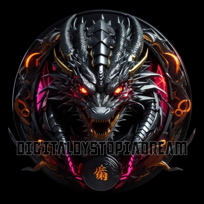 Chinese Dragon Cyberpunk Twitch Sub Bit Badges for Streamers, Vtuber ...