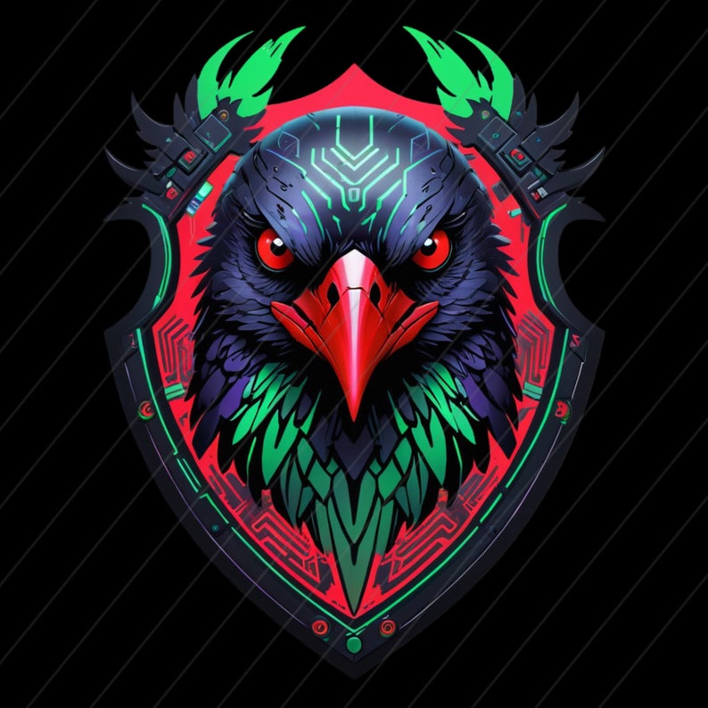 Cyberpunk Raven Shields Twitch Kick Sub Bit Badges for Streamers ...
