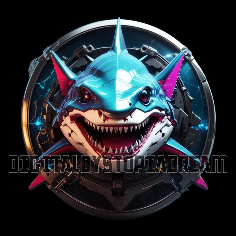 Cyberpunk Sharks Twitch Kick Sub Bit Badges for Streamers, Vtubers ...
