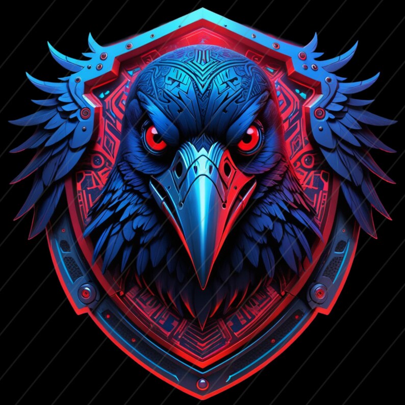 Cyberpunk Raven Shields Twitch Kick Sub Bit Badges for Streamers ...
