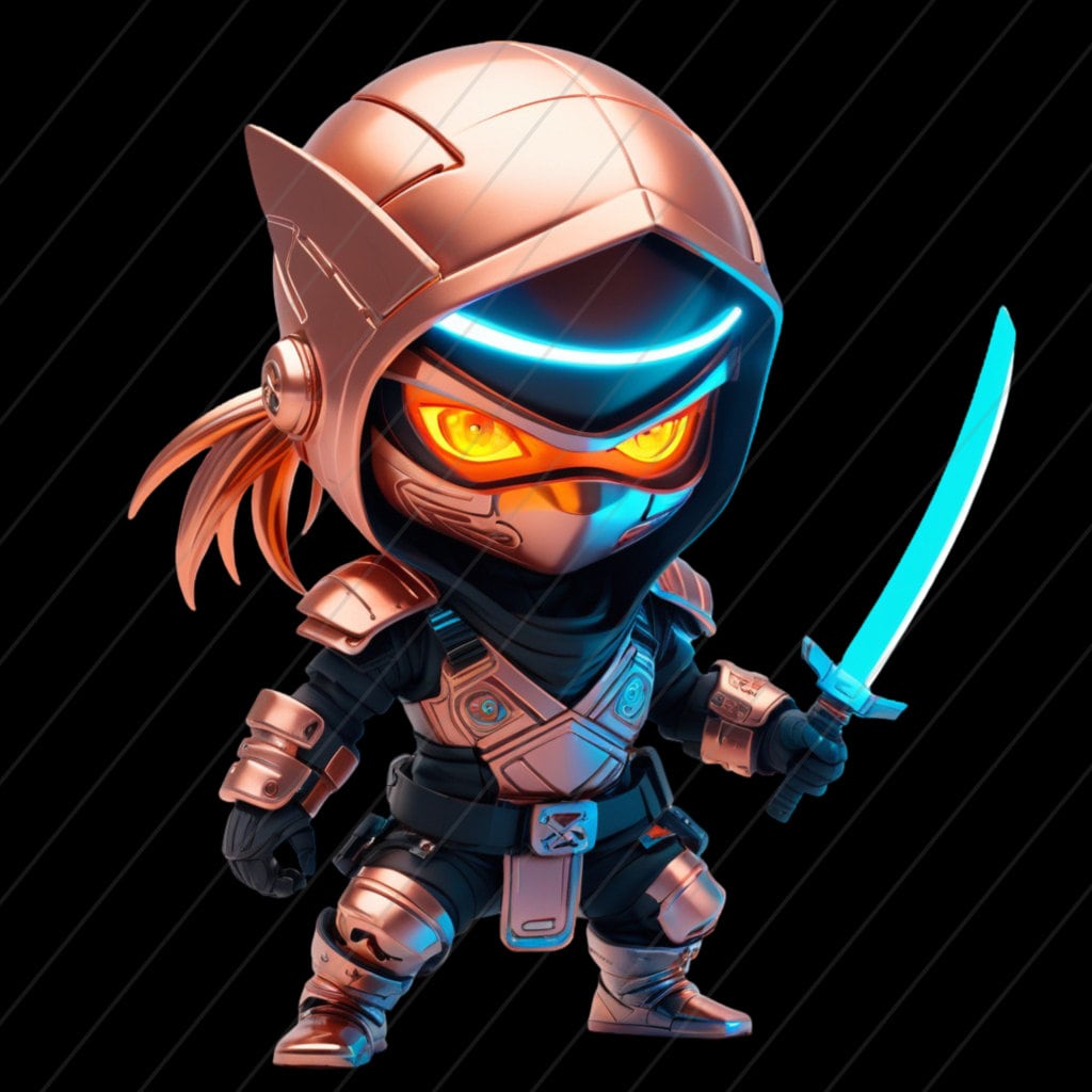Cyberpunk Chibi Ninja Twitch Kick Sub Badges and Bit Badges for ...