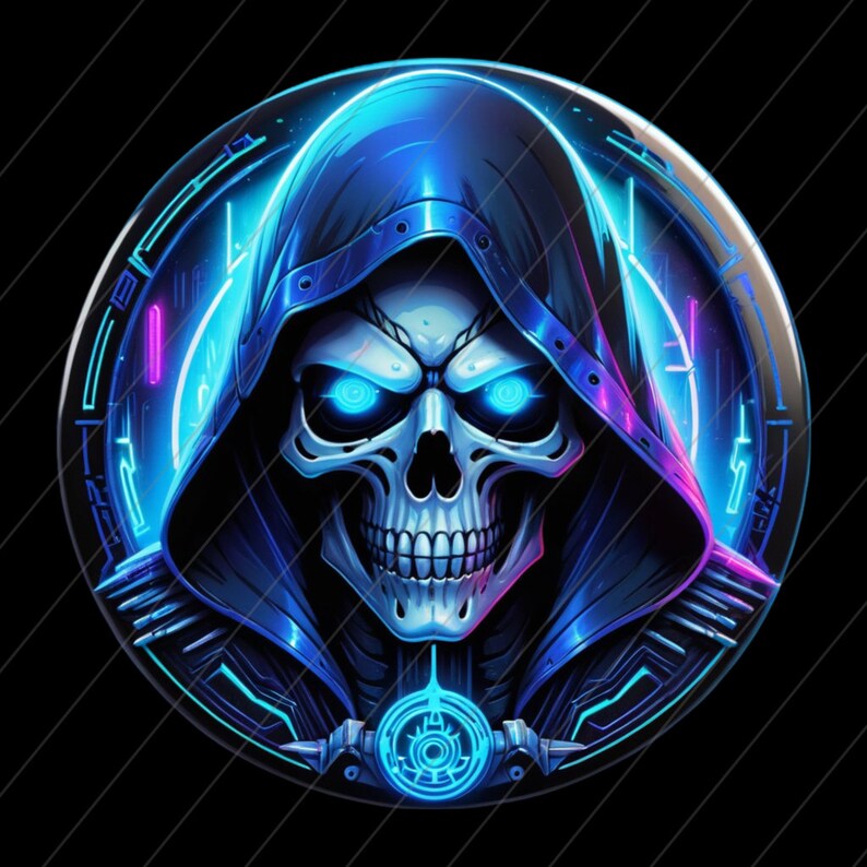 Cyberpunk Grim Reaper Twitch Kick Sub and Bit Badges for Streamers ...