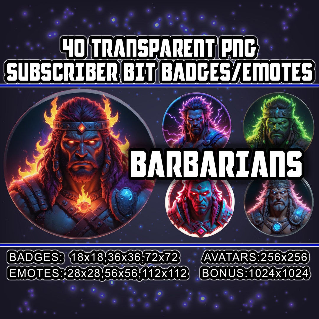Barbarians Twitch Kick Sub Bit Badges for Streamers,vtubers,nomadic ...