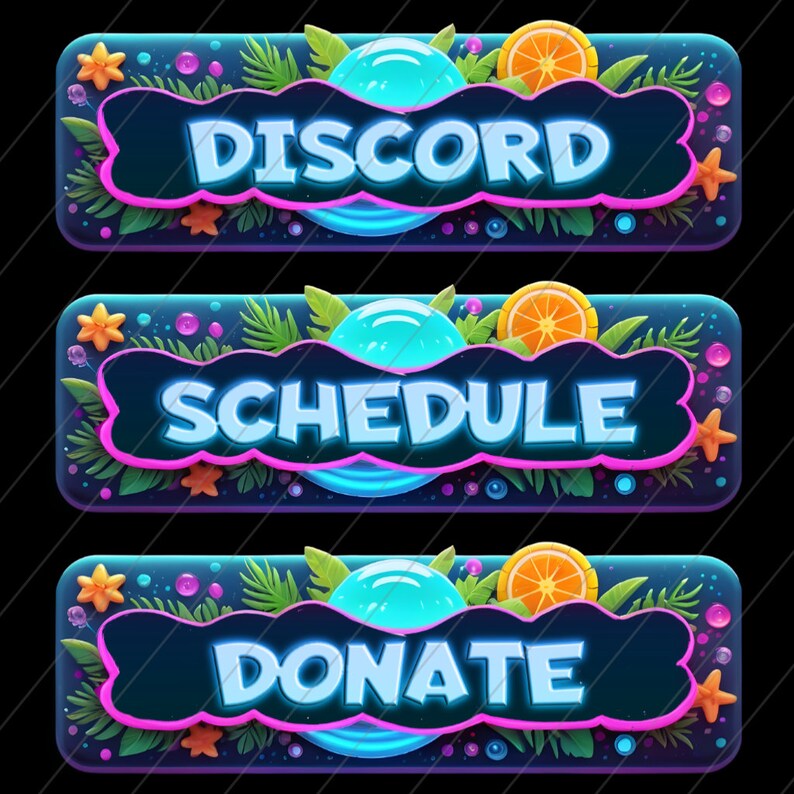 Summer Twitch Panels for Streamers,2 Sets, Each 40 Holiday Transparent ...