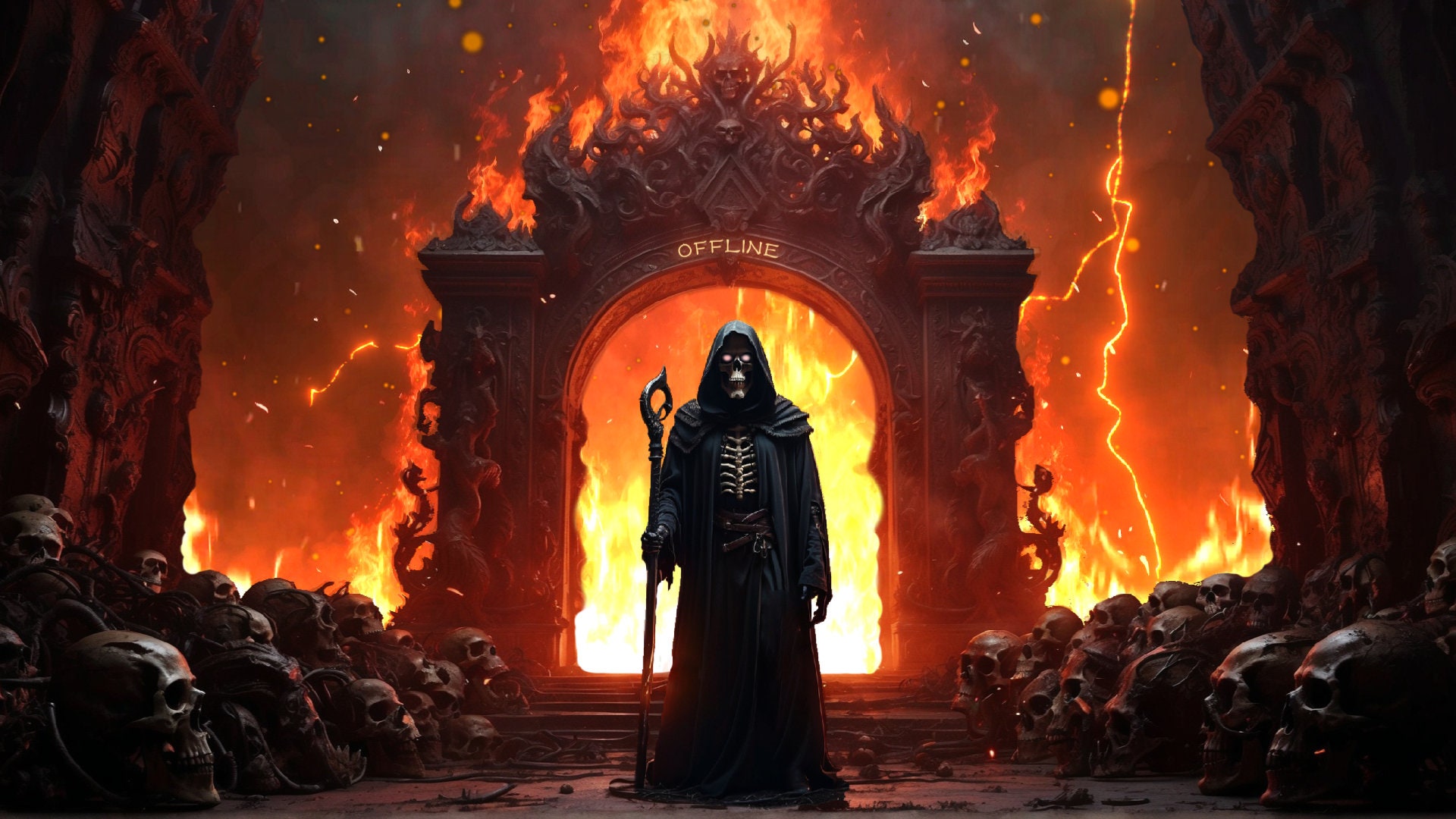 Grim Reaper Hell Gate Animated Virtual Background Vtuber Twitch ...