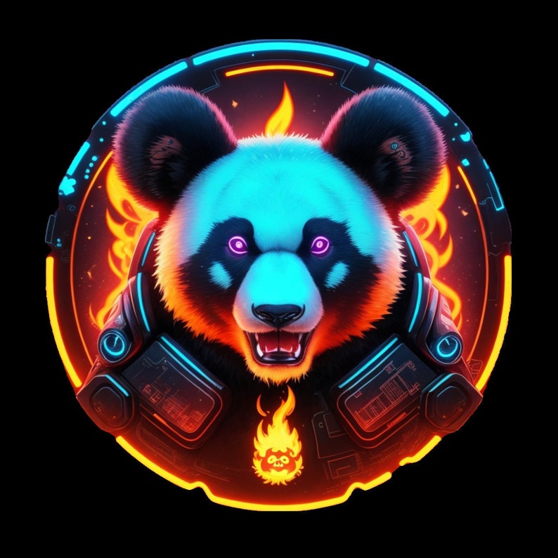 Cyberpunk Panda Bears Twitch Kick Sub and Bit Badges for Streamers ...