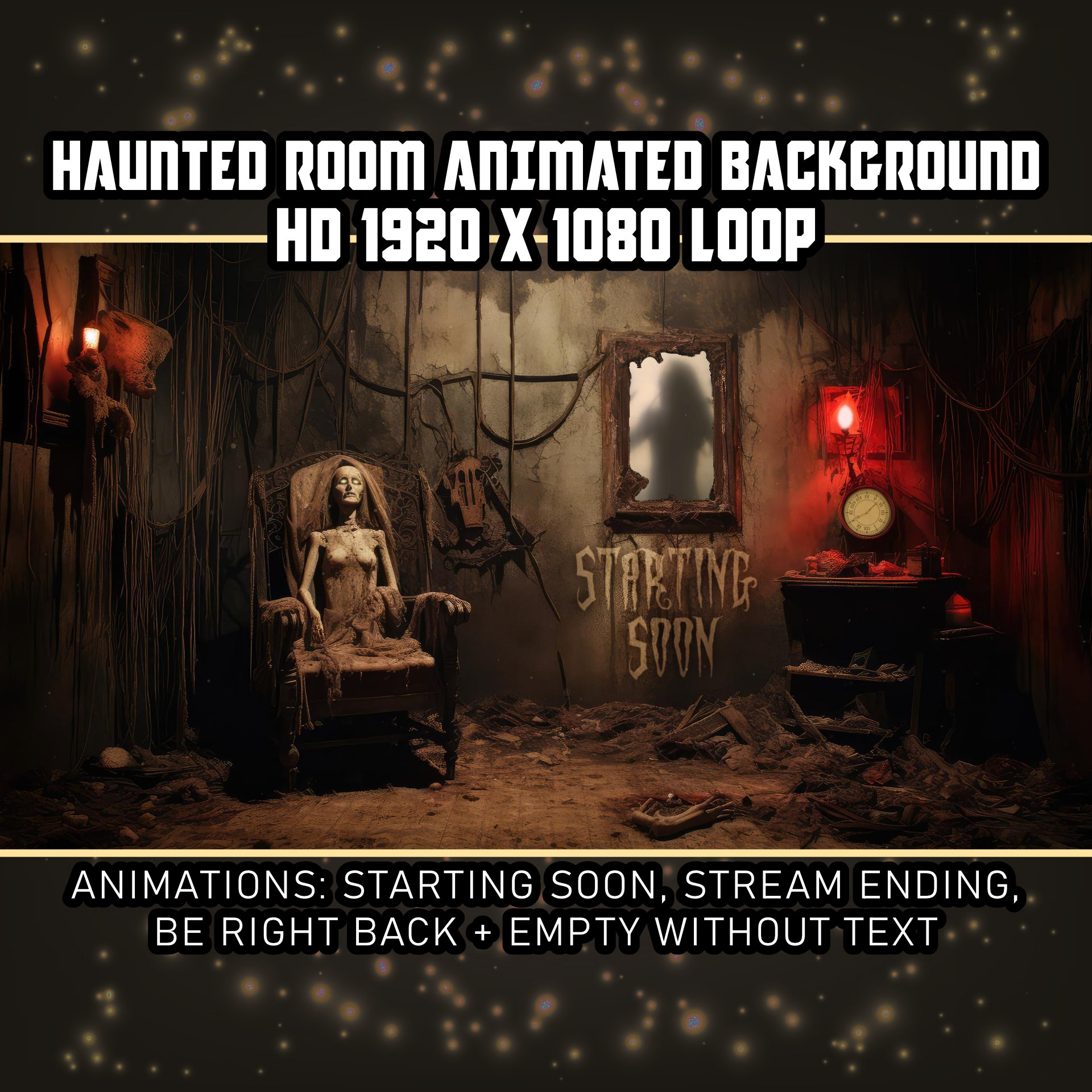 Haunted Living Room Animated Virtual Background Vtuber Twitch Streaming ...