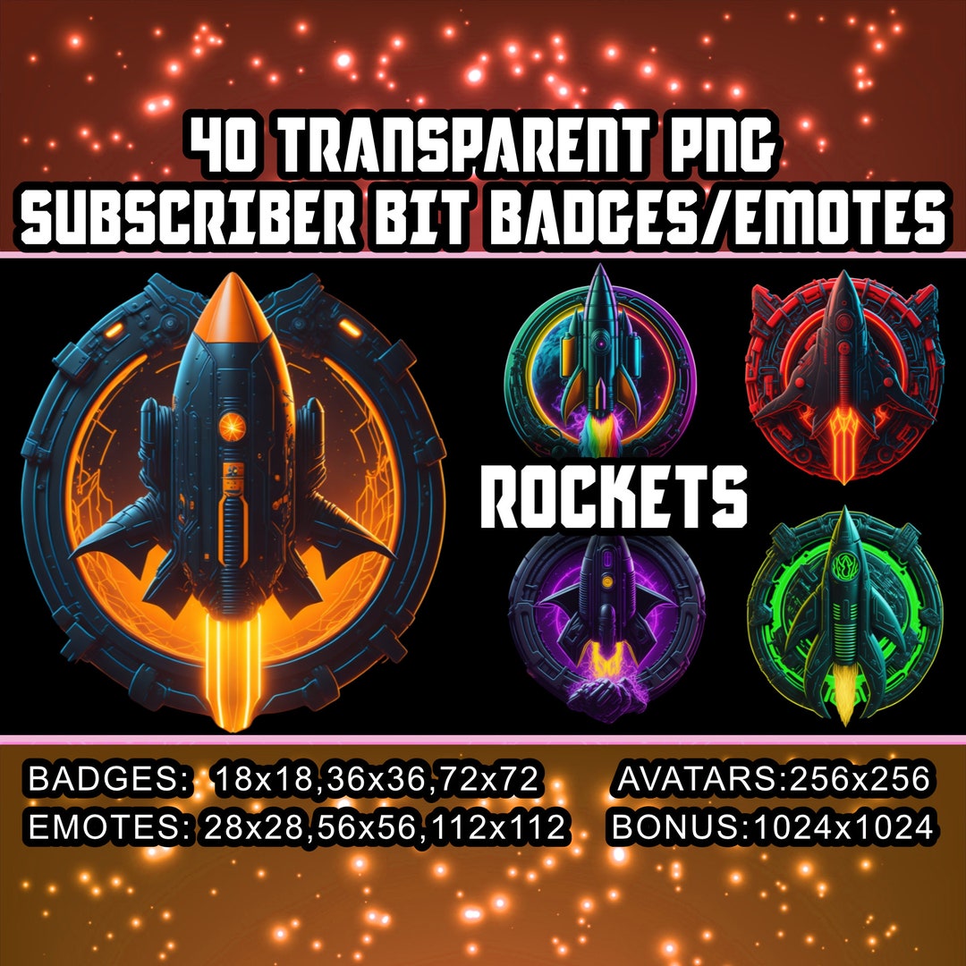 Cyberpunk Rockets Twitch/kick Sub Badges and Bit Badges for Streamers ...