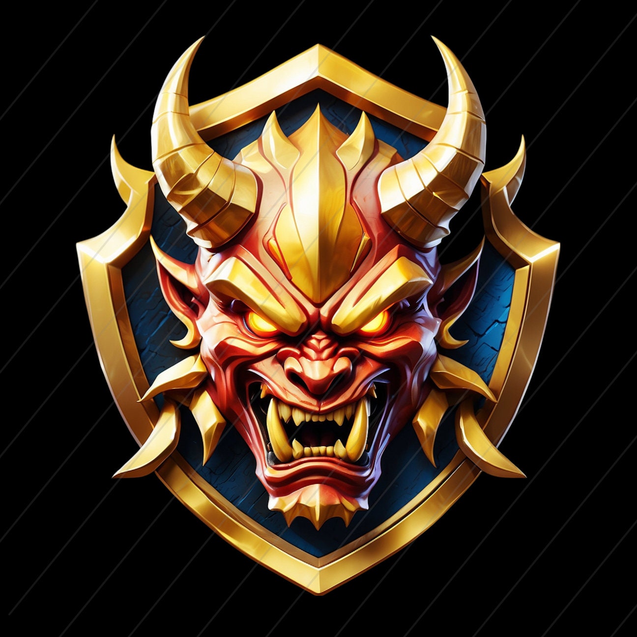Cyberpunk Oni Mask Shield Twitch Kick Sub Bit Badges for Streamers ...