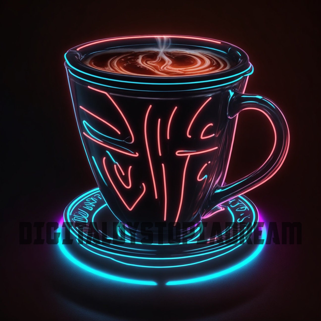 Coffee Cyberpunk Twitch Sub Bit Badges for Streamers, Vtuber ,dark ...