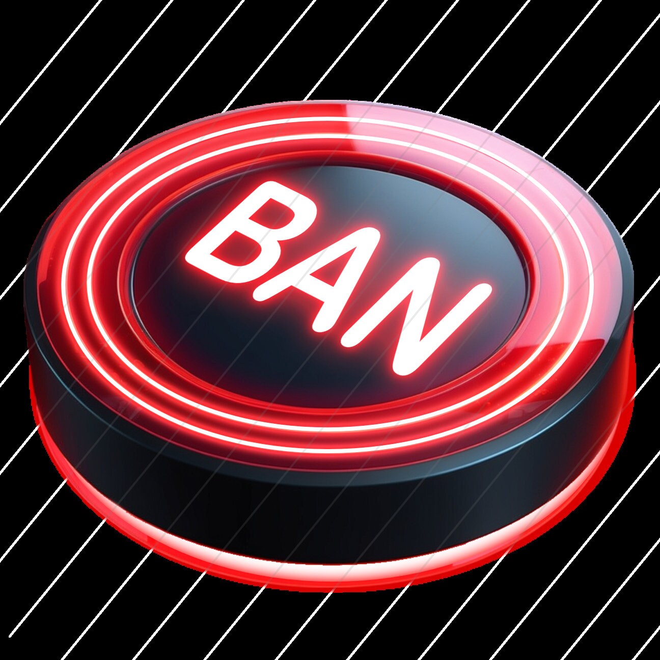 Animated Neon BAN Button Twitch Emotes for Streamers,6 Colors, 28x28 ...