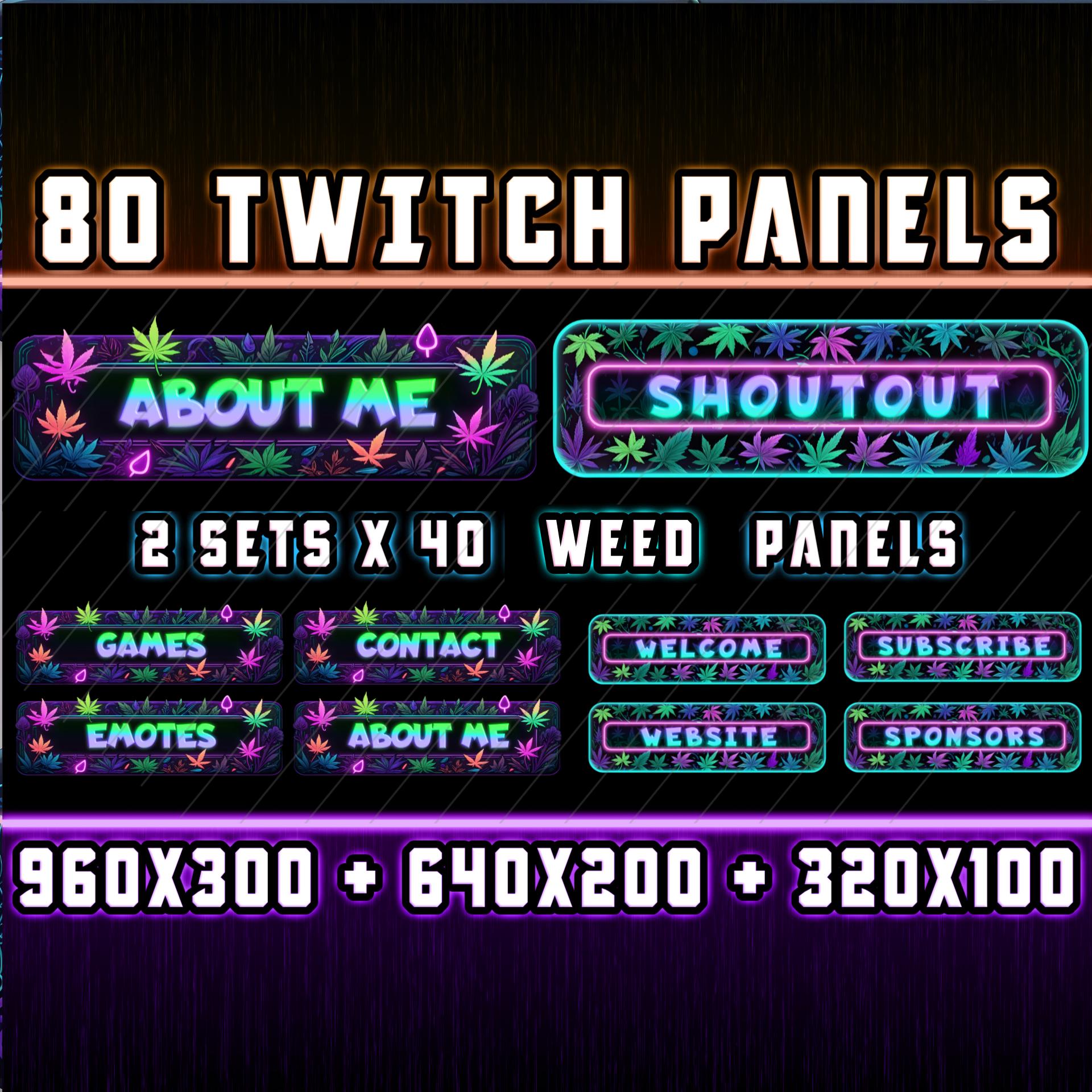 Weed Twitch Panels for Streamers,2 X 40 Weed Leaf Transparent Pngs ...