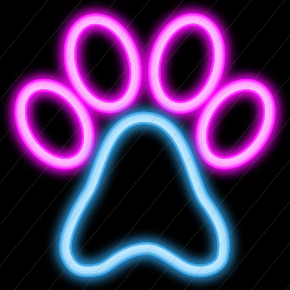 Neon Paws Twitch/kick Sub Bit Badges for Streamers,vtubers,dog and Cat ...
