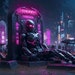 Cyberpunk Cyborg Graveyard Virtual Background Vtuber Twitch Streaming ...