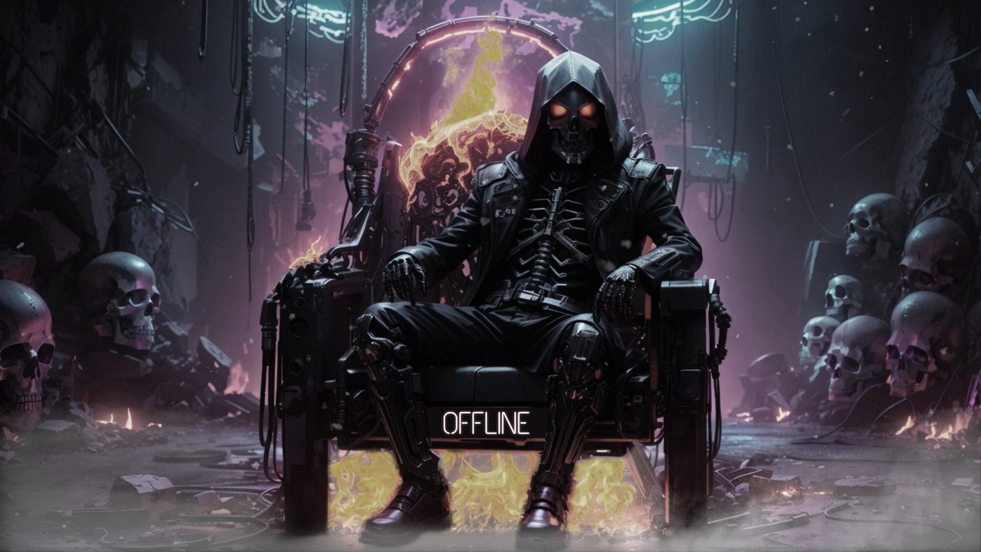 Cyberpunk Grim Reaper Hell Animated Virtual Background Vtuber Twitch ...