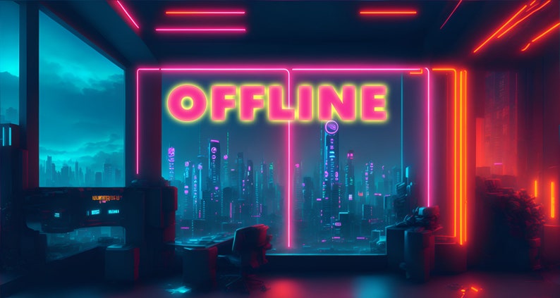 Cyberpunk Animated Virtual Background Futuristic Room Vtuber Twitch ...