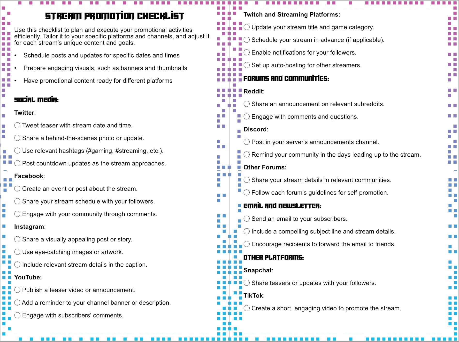 Streamer's Playbook - Templates, Tips, and Tools for Leveling up Your ...