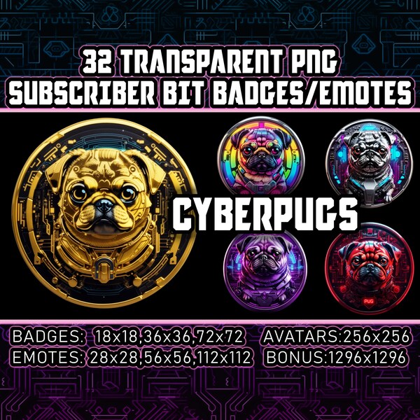 Pug Twitch Emotes - Etsy