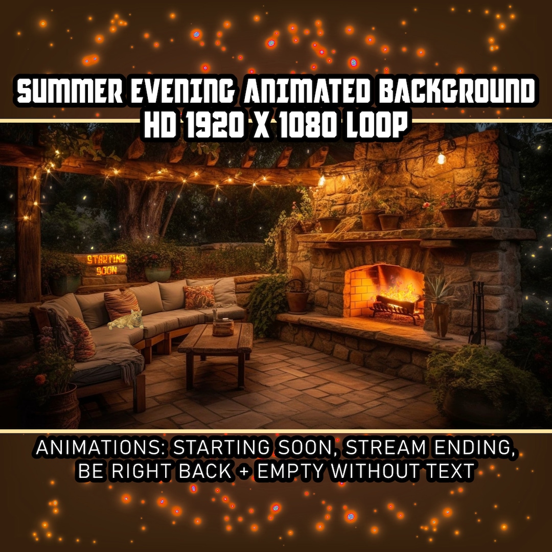Cozy Summer Garden Animated Virtual Background Vtuber Twitch Streaming ...