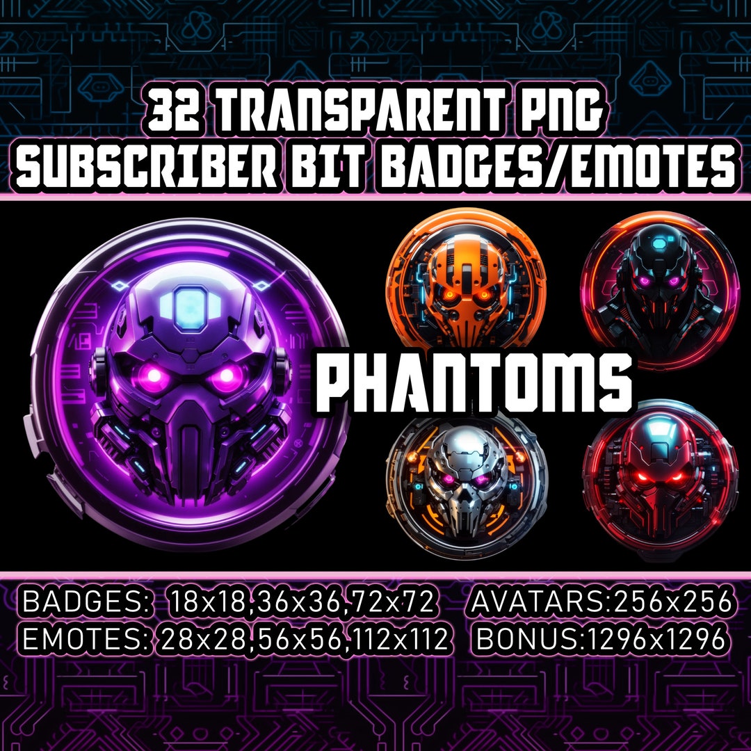Phantom Logos 32 Cyberpunk Transparent PNG Clipart Twitch Kick Sub Bit ...