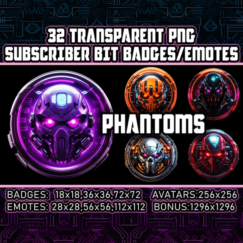 Phantom Logos 32 Cyberpunk Transparent PNG Clipart Twitch Kick Sub Bit ...