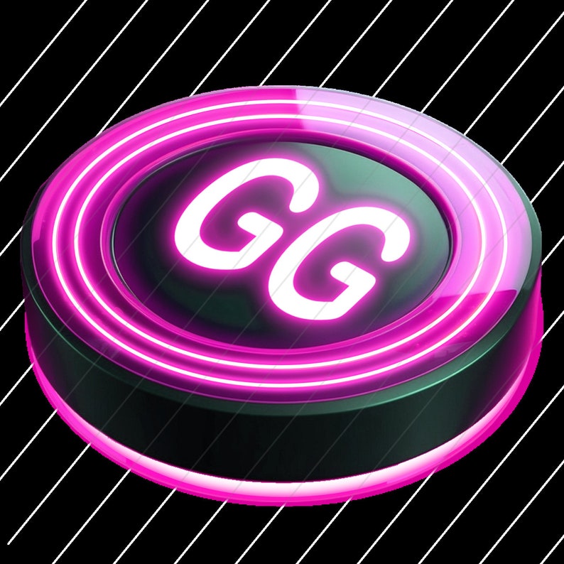 Animated Neon GG Button Twitch Emotes for Streamers,6 Colors, 28x28 ...