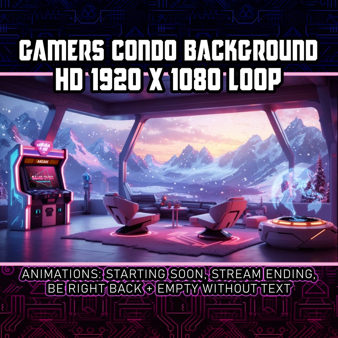 Cozy Arcade Living Room Virtual Background Vtuber Twitch Streaming ...