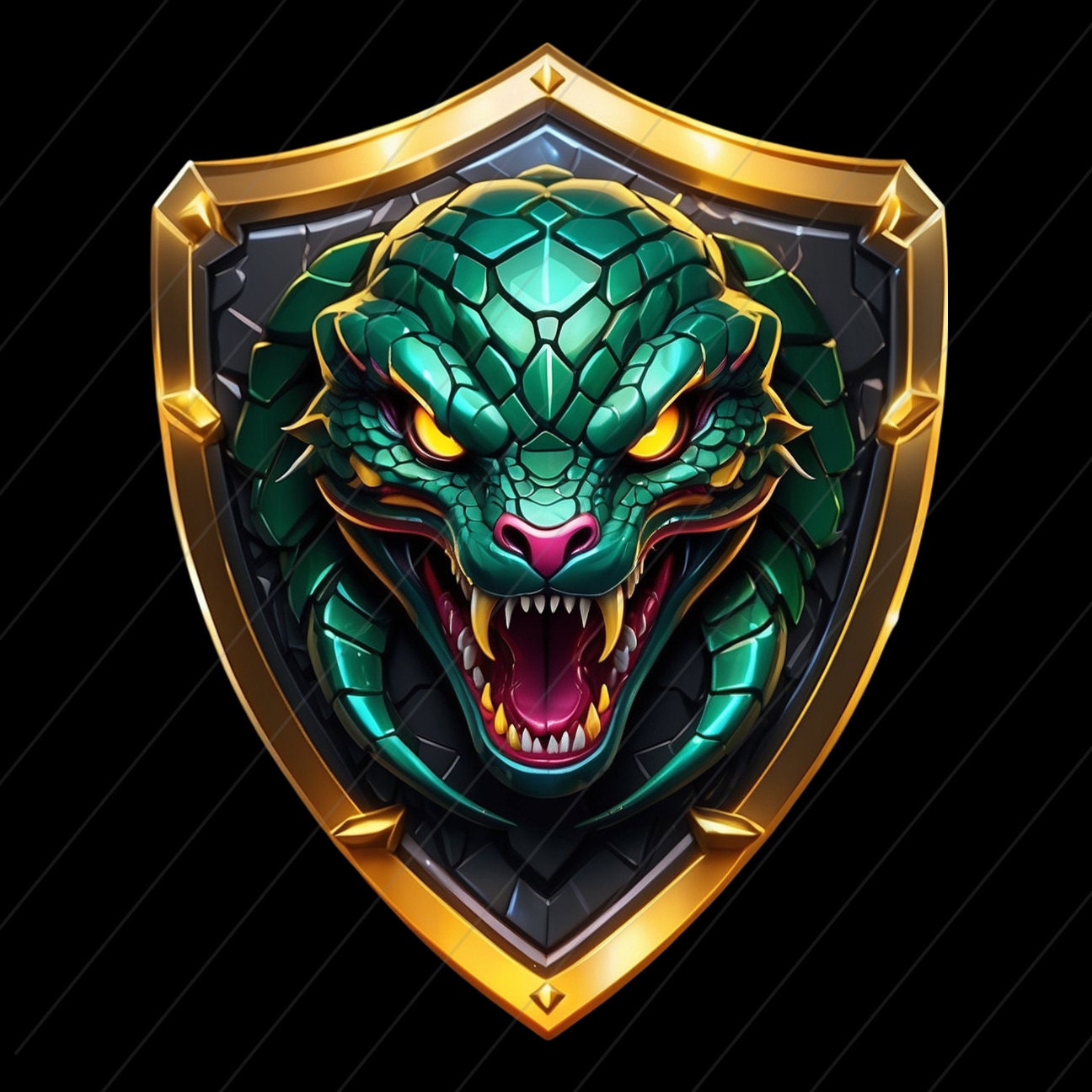 Cyberpunk Snake Shield Twitch Kick Sub Bit Badges for Streamers,vtubers ...