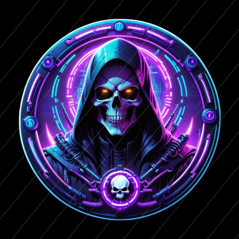 Cyberpunk Grim Reaper Twitch Kick Sub and Bit Badges for Streamers ...