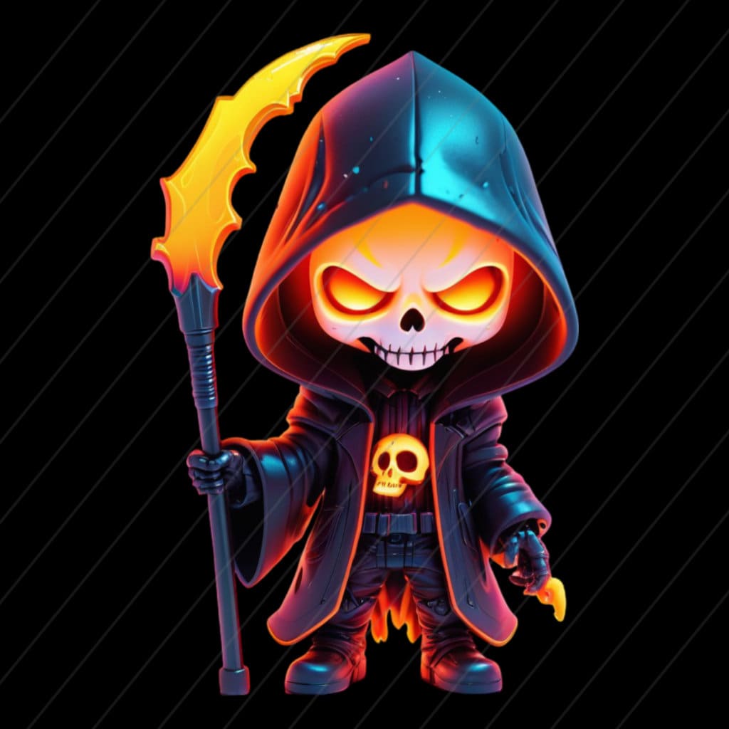 Cyberpunk Chibi Grim Reaper Twitch Kick Sub Badges and Bit Badges for ...