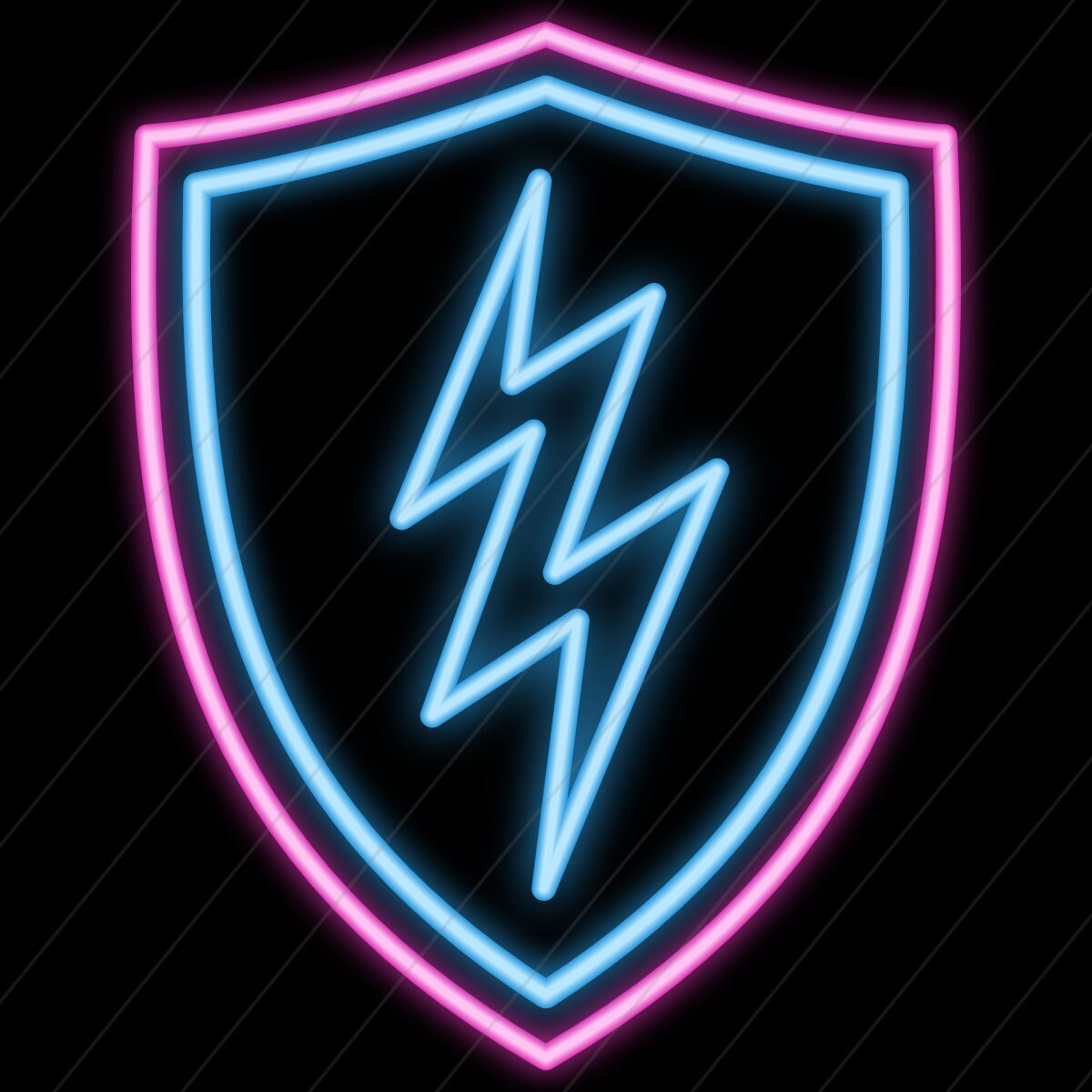 Neon Lightning Bolt Shields Twitch Kick Sub Bit Badges for Streamers ...