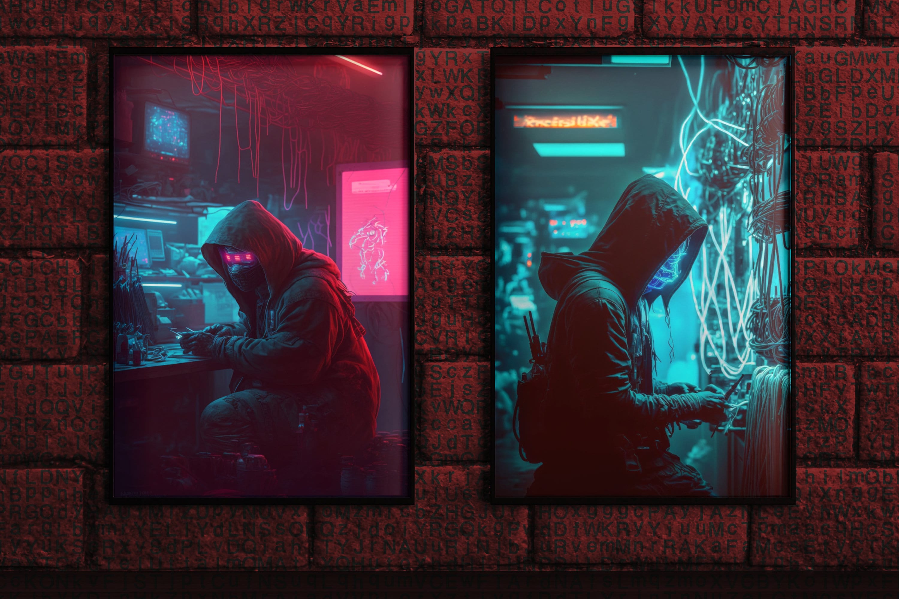 10 Cyberpunk Hackers - A Bundle of Dystopian Rebellion - AI Generated ...