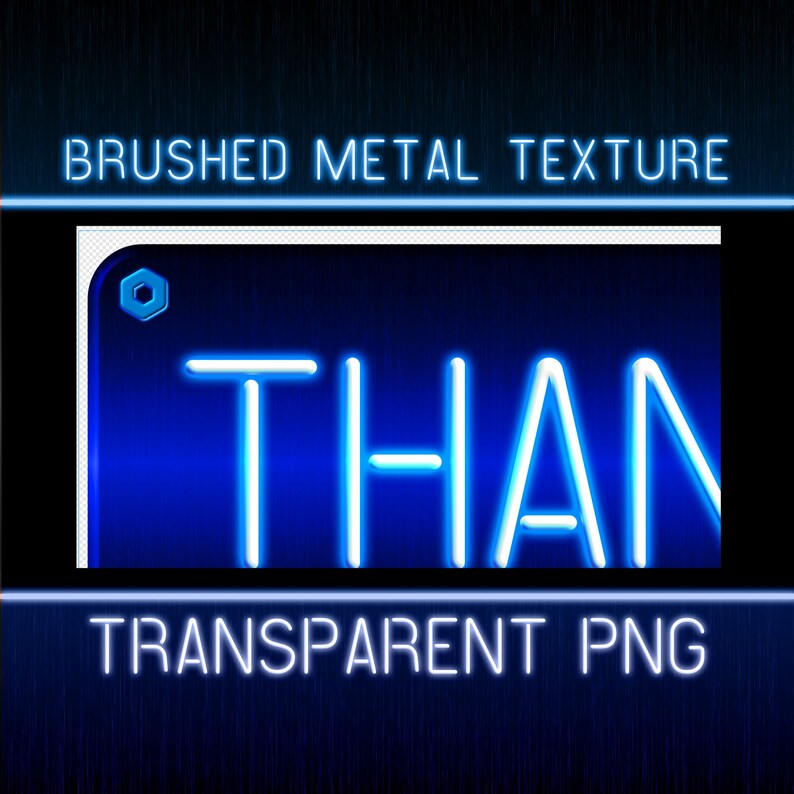 60 Cyberpunk Neon Twitch Panels, Blue Brushed Metal, 3 Sizes 320x100 ...