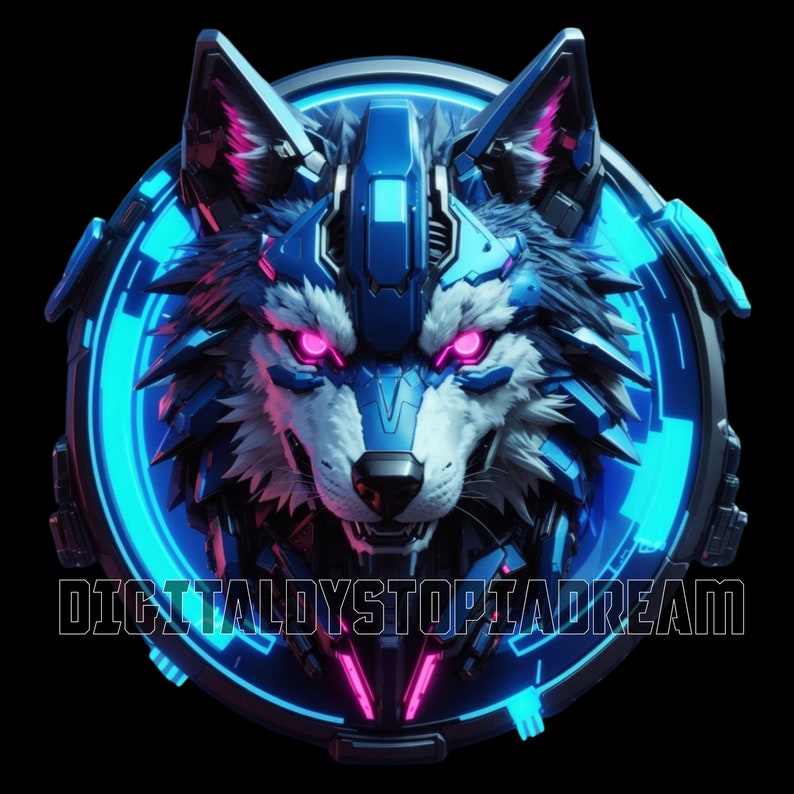 Cyberpunk Wolves Twitch Kick Sub Bit Badges for Streamers, Vtuber ,animal Lovers 32 Transparent ...