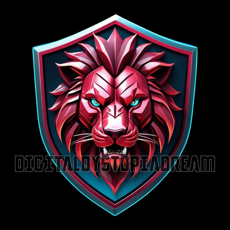 Cyberpunk Lion Shields Twitch Kick Sub/bit Badges for Streamers,vtubers ...