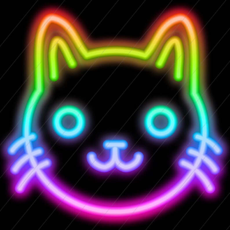 Neon Cats Twitch/kick Sub Bit Badges for Streamers,vtubers,28 ...