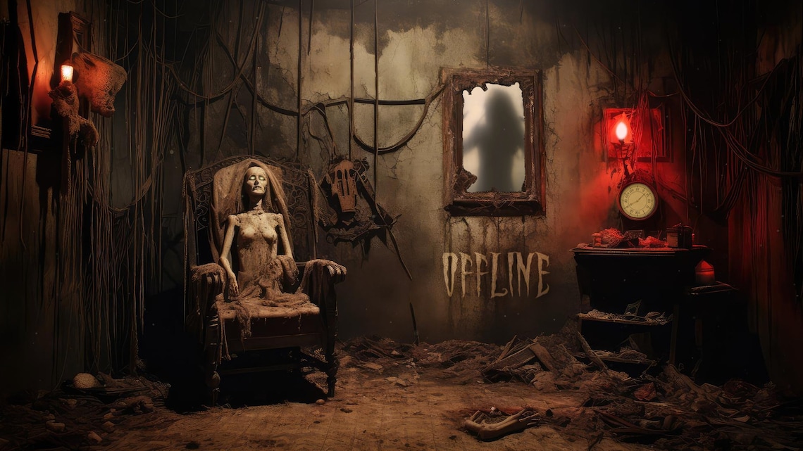 Haunted Living Room Animated Virtual Background Vtuber Twitch Streaming ...